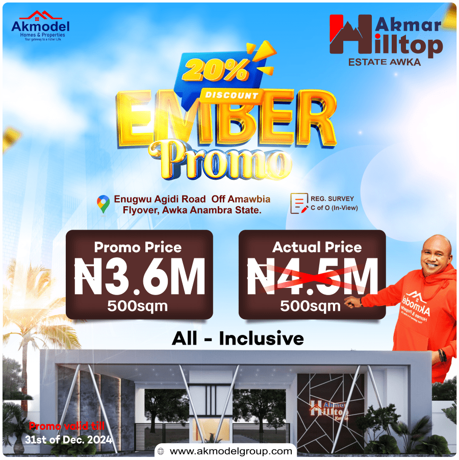 AKMAR HILLTOP ESTATE AWKA | akmodel homes and properties